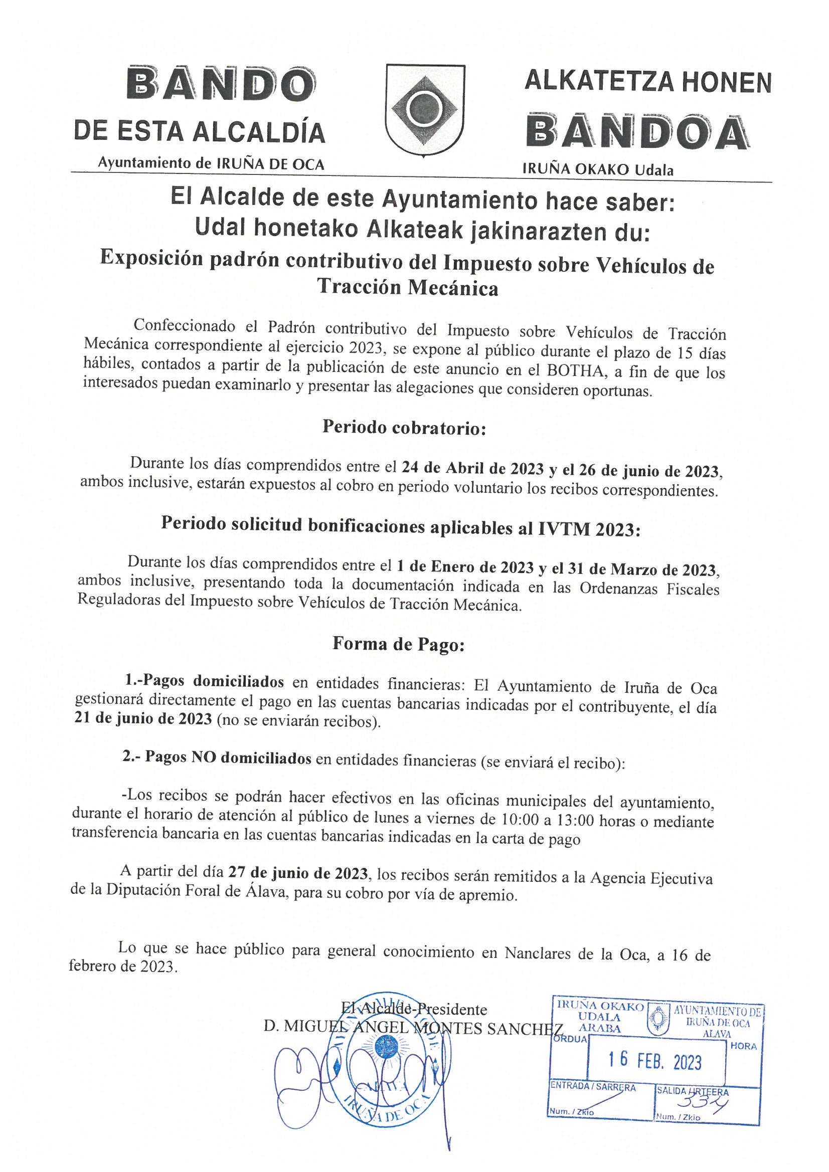 Cobro del IVTM de 2023